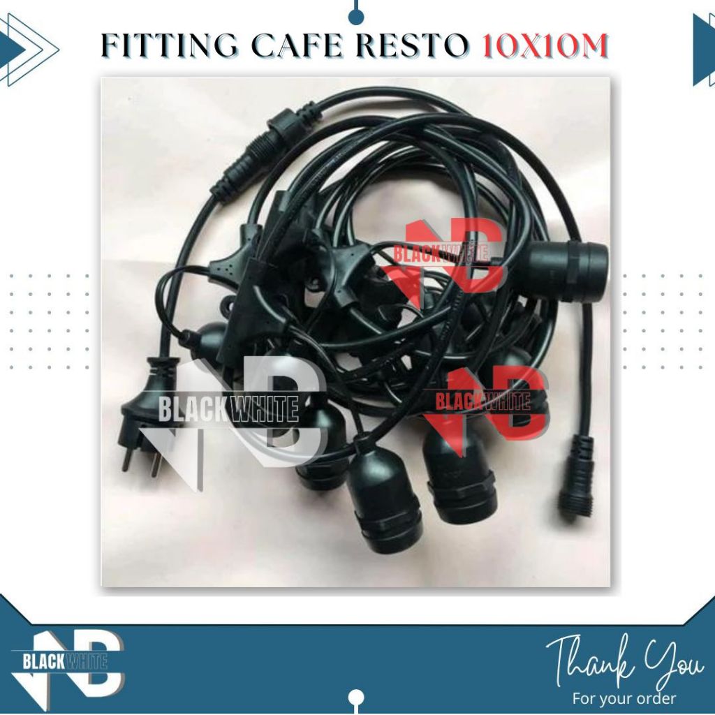 Jual (10meter) Fitting Lampu Gantung Outdoor Cafe 10 Fitting E27 | Shopee Indonesia