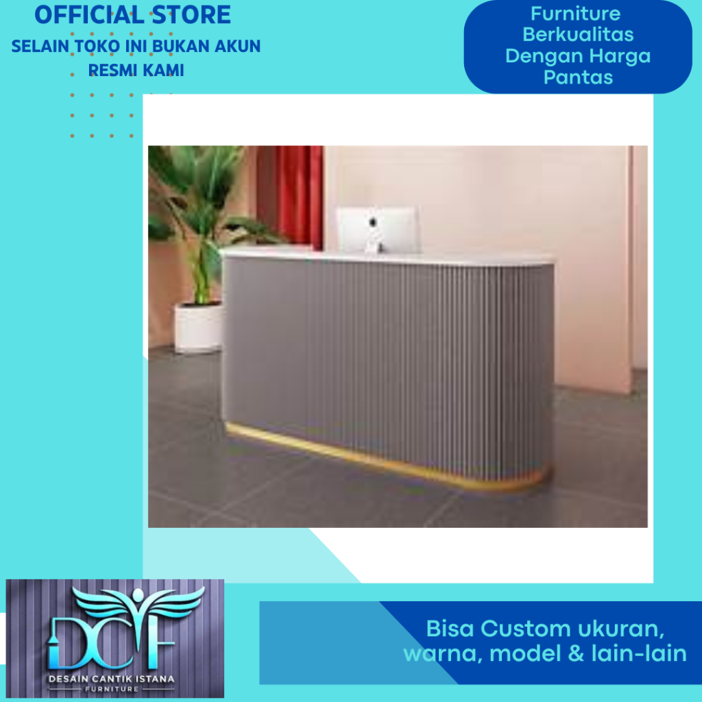 Jual Meja Kasir/Meja Receptionis Minimalis Wood Panel | Shopee Indonesia