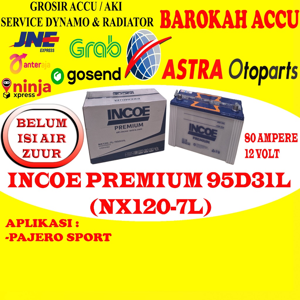 Jual AKI INCOE PREMIUM 95D31L / NX120-7L , 80 AH ASTRA OTOPARTS ...