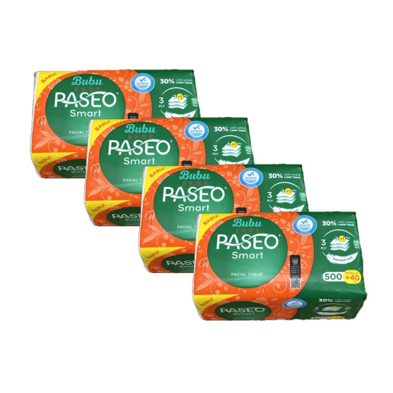 Jual (4pcs) PAKET PASEO SMART 540 helai 3ply (4pcs) | Shopee Indonesia