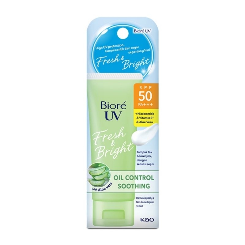 Jual Biore UV Fresh & Bright Oil Control Soothing Sunscreen SPF 50 PA ...