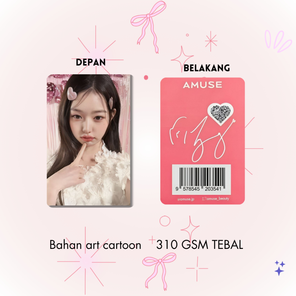 Jual Photocard Wonyoung X Amuse Lip (Isi 4 PCS)- Photocard Premium 2 sisi Ive Wonyoung Amuse Lip ...