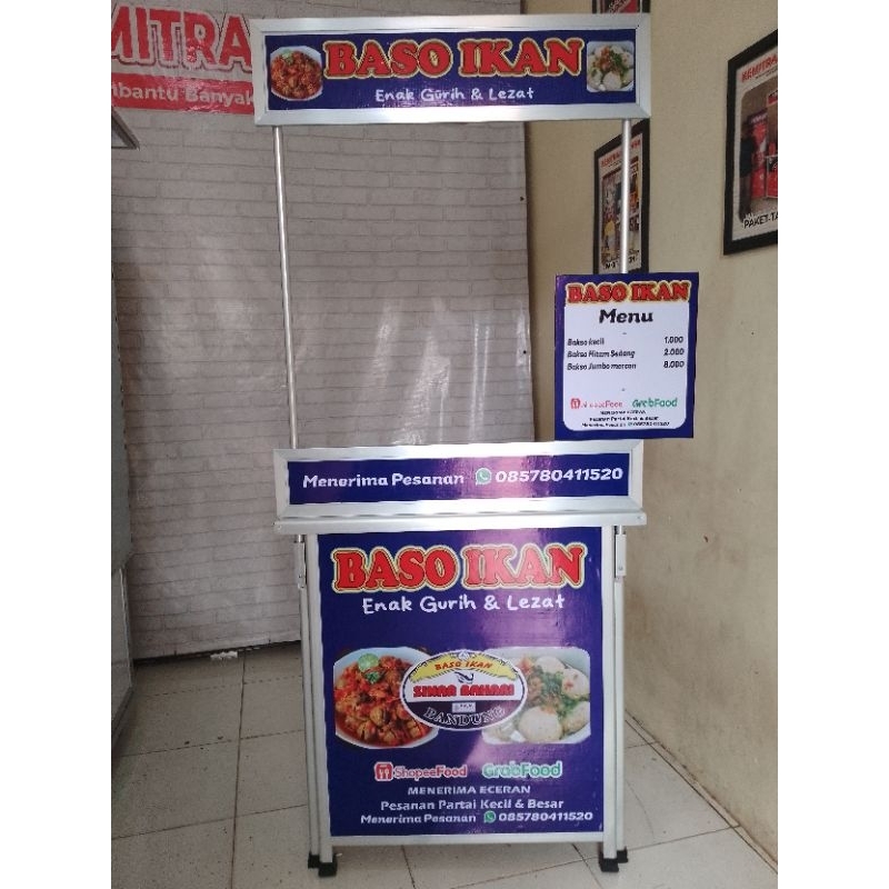 Jual Booth Portable Meja Lipat Rombong bahan aluminium ukuran 80x50 ...