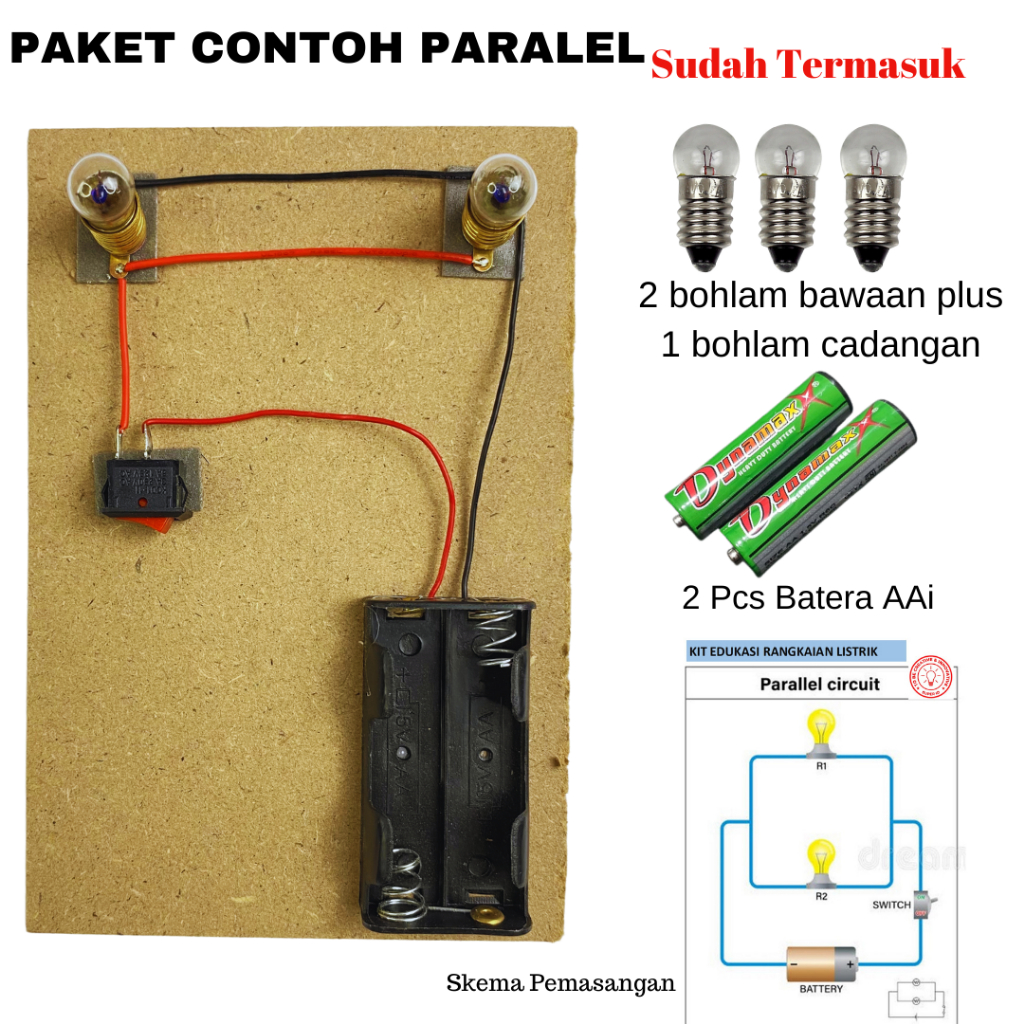 Jual Rangkaian lampu seri dan lampu paralel untuk praktek kelas 6 SD ...