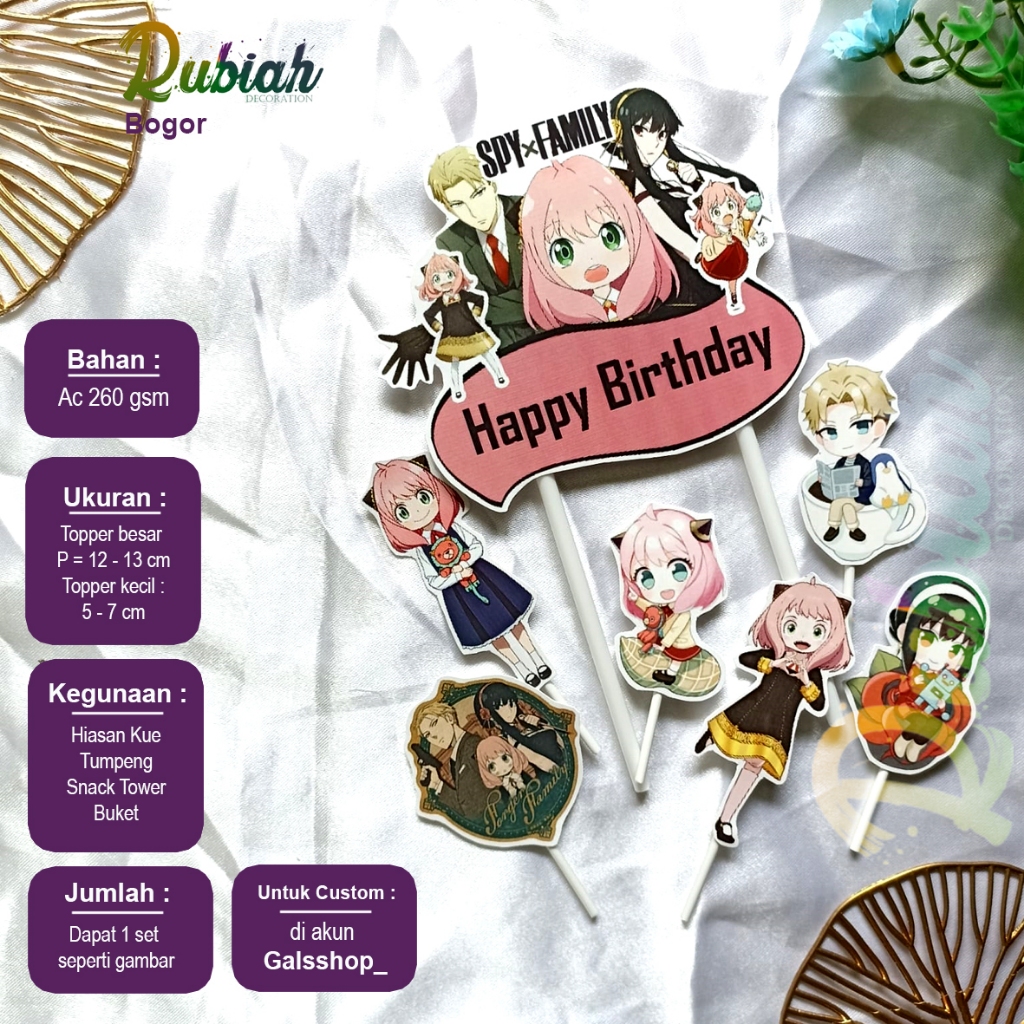 Jual Topper cake Karakter SPY x Family / Hiasan Kue Ulang Tahun Kartun ...