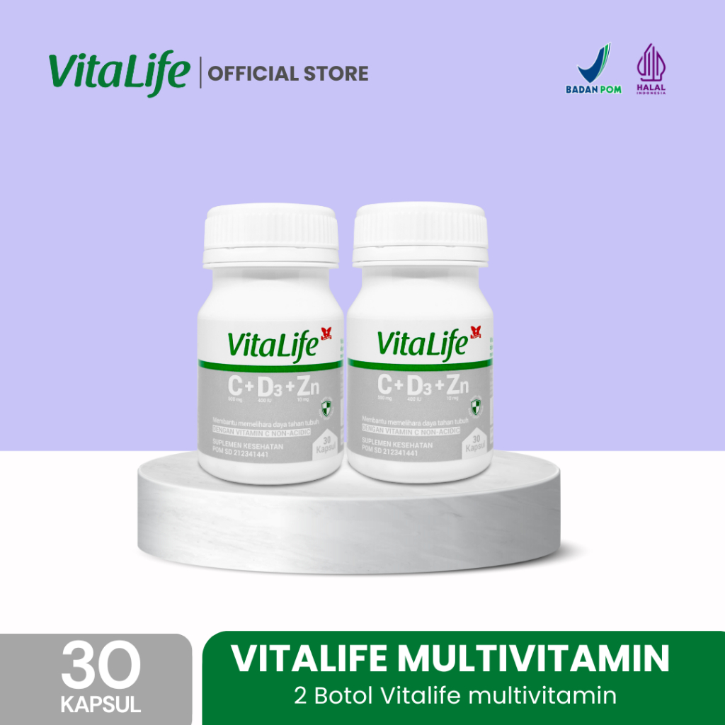 Jual [BUNDLE] Vitalife Multivitamin C D3 Zinc @30 Kapsul - 2 Botol ...