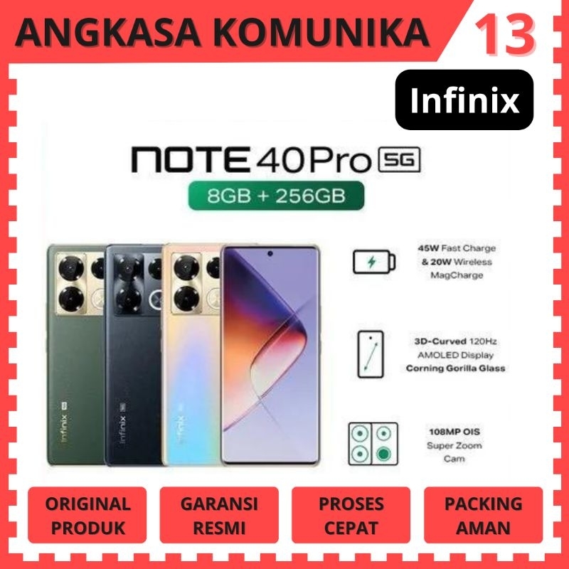 Jual Infinix Note 40 Pro 5G 8+8/256GB NFC Garansi Resmi Infinik ...
