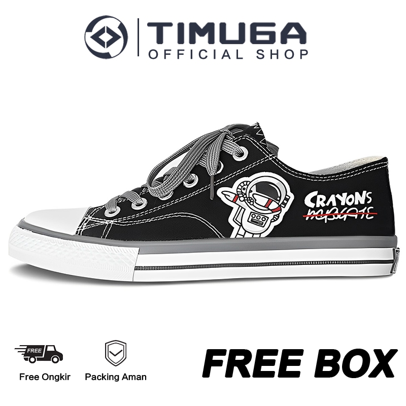 Jual TIMUGA Sepatu Pria Canvas Couple Pasangan Sekolah Matching Unik ...