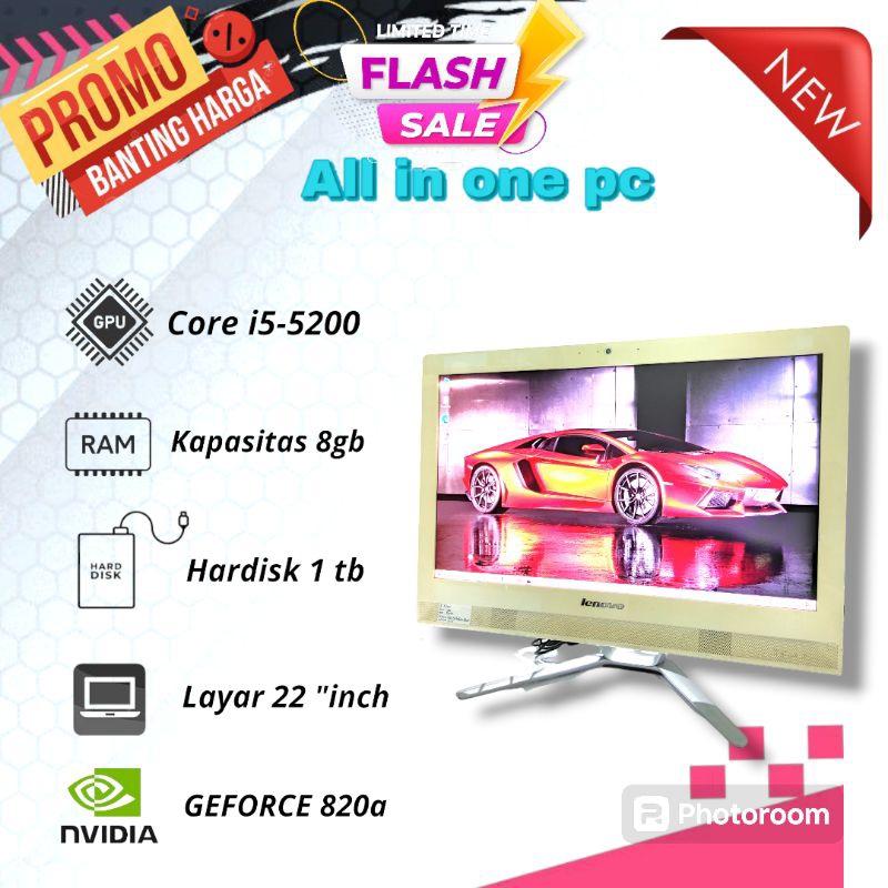 Jual All in One PC core i5 Gaming Lenovo C40-30 Nvidia 820A | Shopee ...