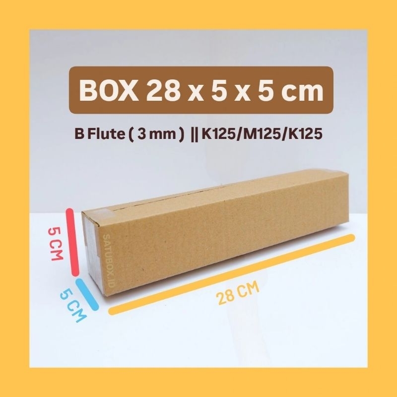 Jual kardus karton box polos uk. 28 x 5 x 5 cm, single wall tebal 3mm ...
