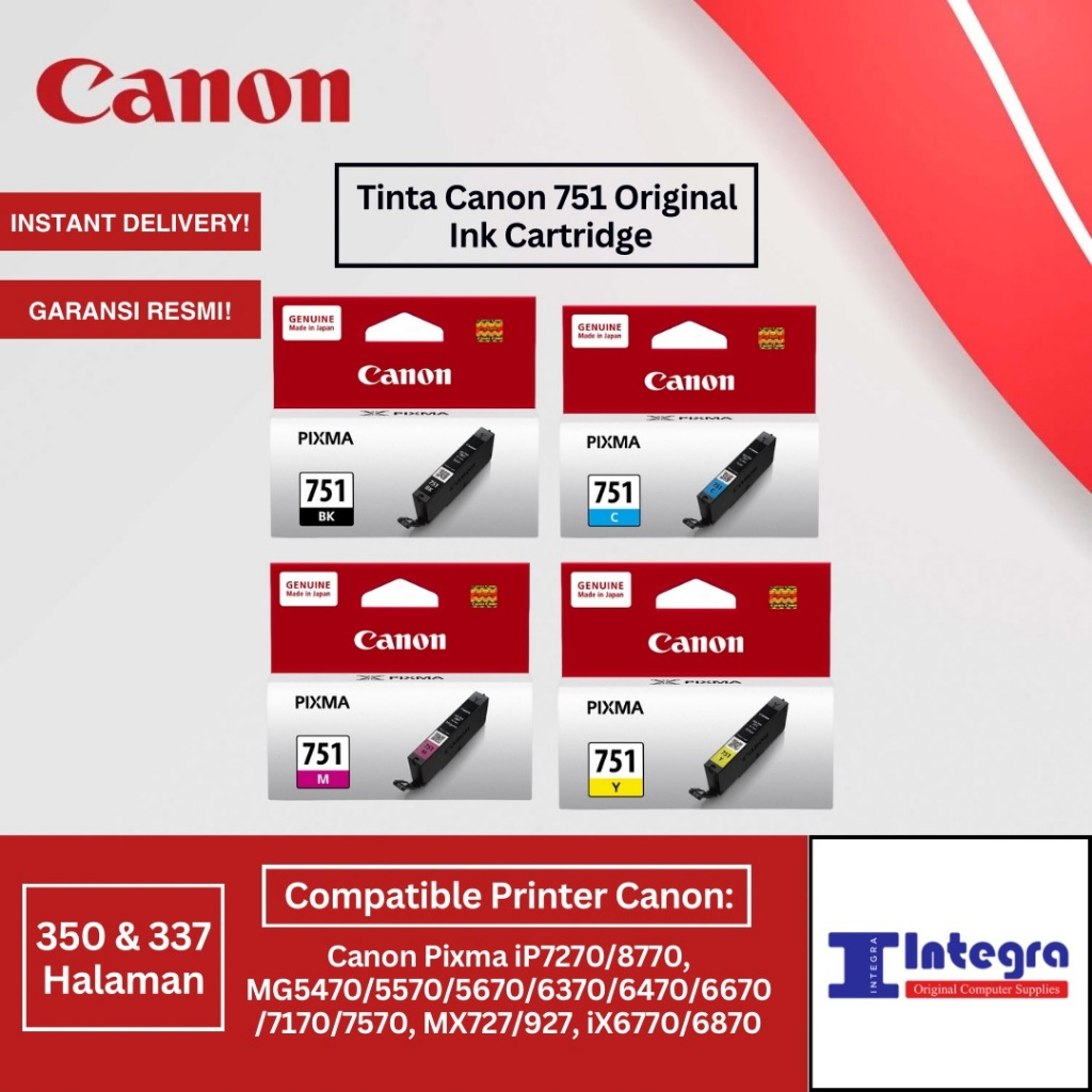 Jual Tinta Canon 751 Original Ink Cartridge Tinta Printer Canon IX6870 ...