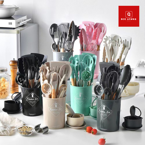 Jual New Spatula Silicone Set isi 17 Pcs / Alat Masak Premium Serbaguna ...