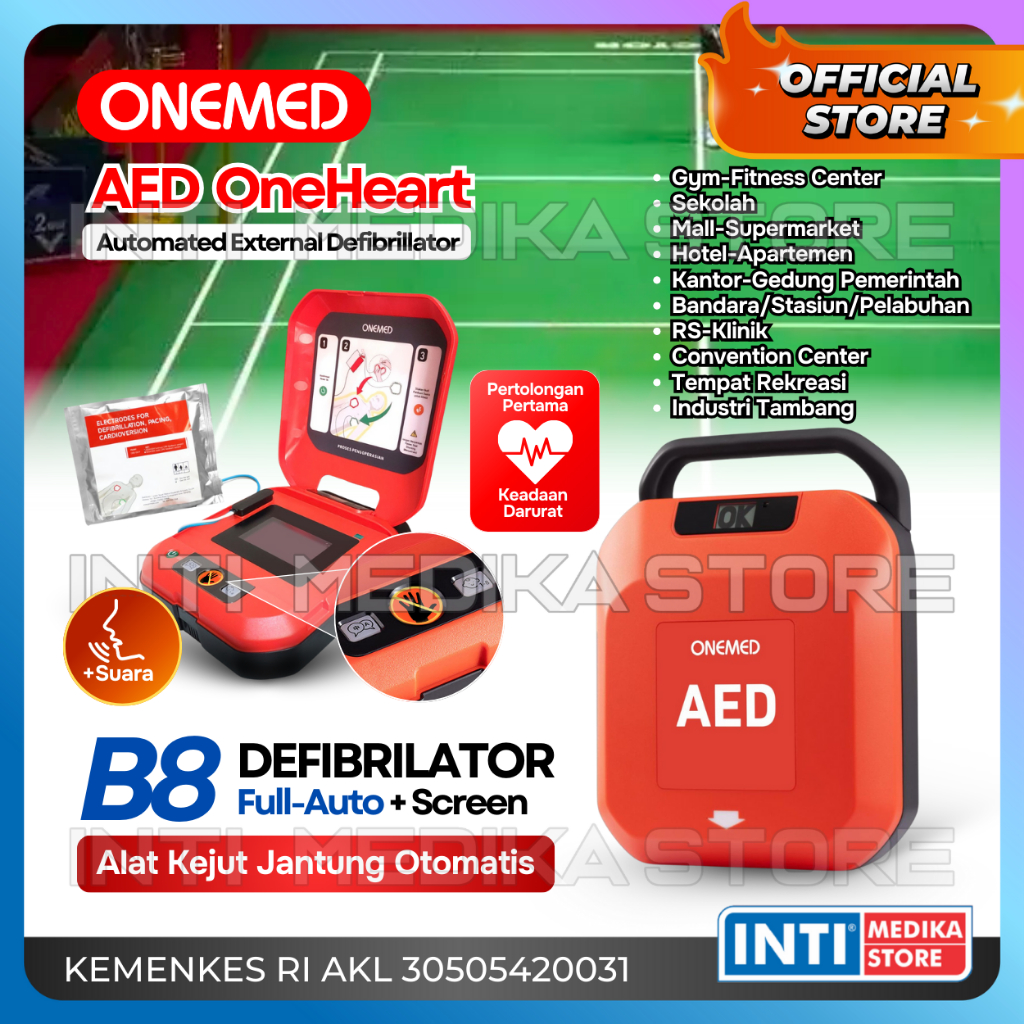 Jual ONEMED - AED OneHeart B8 Full-Auto dengan Layar + Panduan Suara | Alat Pacu Kejut Otomatis ...
