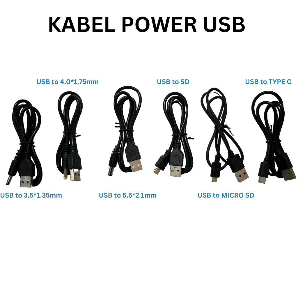 Jual Adaptor Kabel USB to DC 5.5 2.1mm / kabel USB to DC 3.5*1.35mm ...