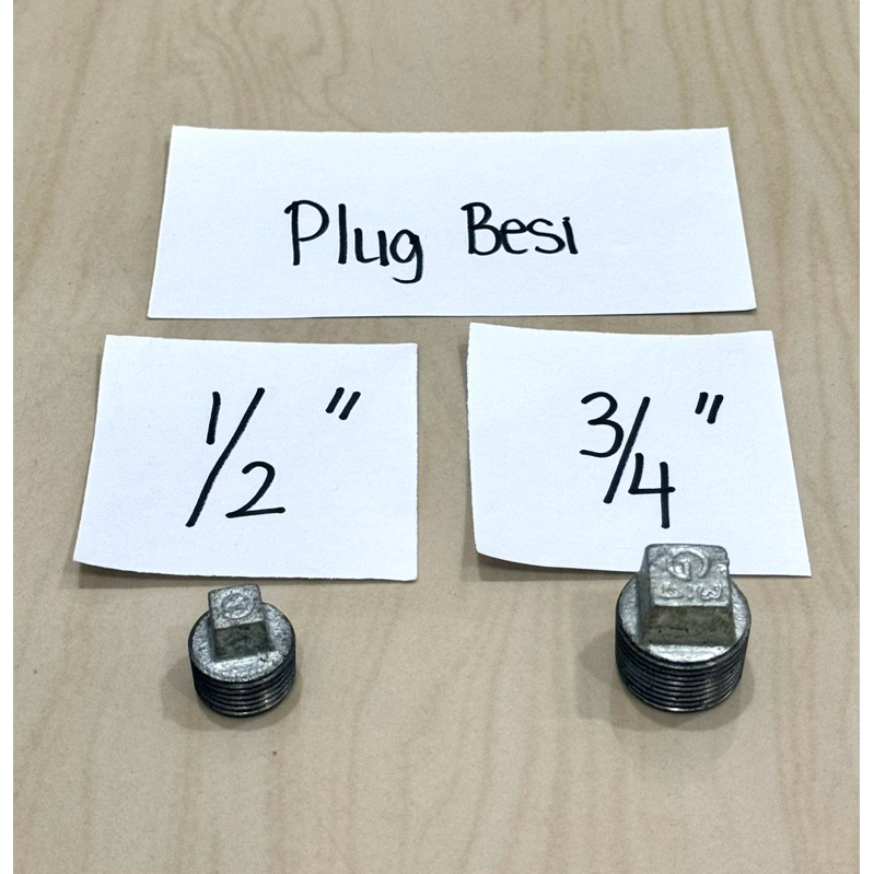 Jual (HARGA 1buah) Plug besi galvanis 1/2” inci tutup dop drat luar 0.5 ...