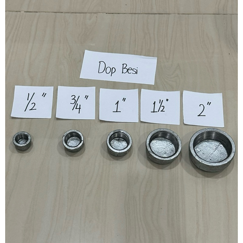 Jual (HARGA 1buah) Dop besi galvanis 1/2” inci tutup drat dalam besi 0. ...