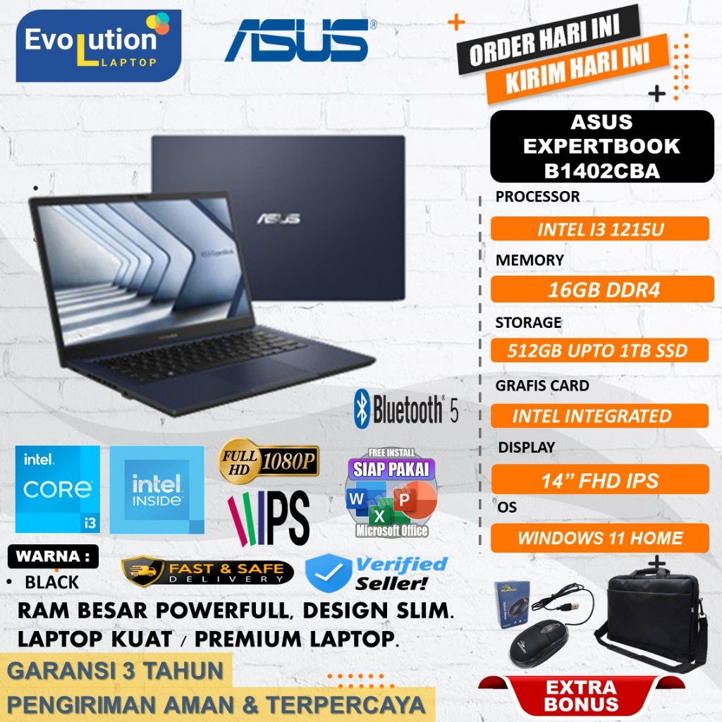 Jual Laptop Asus Expertbook B1402CBA Intel Core i3 1215U Ram 16GB - 1TB ...