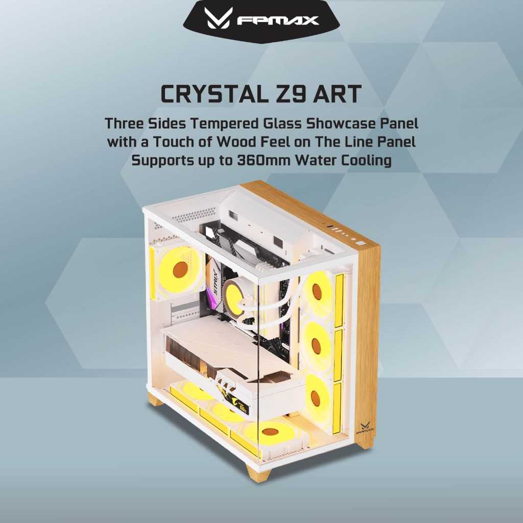 Jual CASE FPMAX Crystal Z9 Art White + Wood ATX mATX ITX Casing NON FAN ...