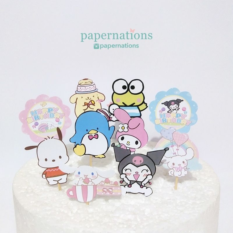 Jual Cupcake Topper Sanrio Cinnamoroll Kuromi Keroppi / Topper Cake ...