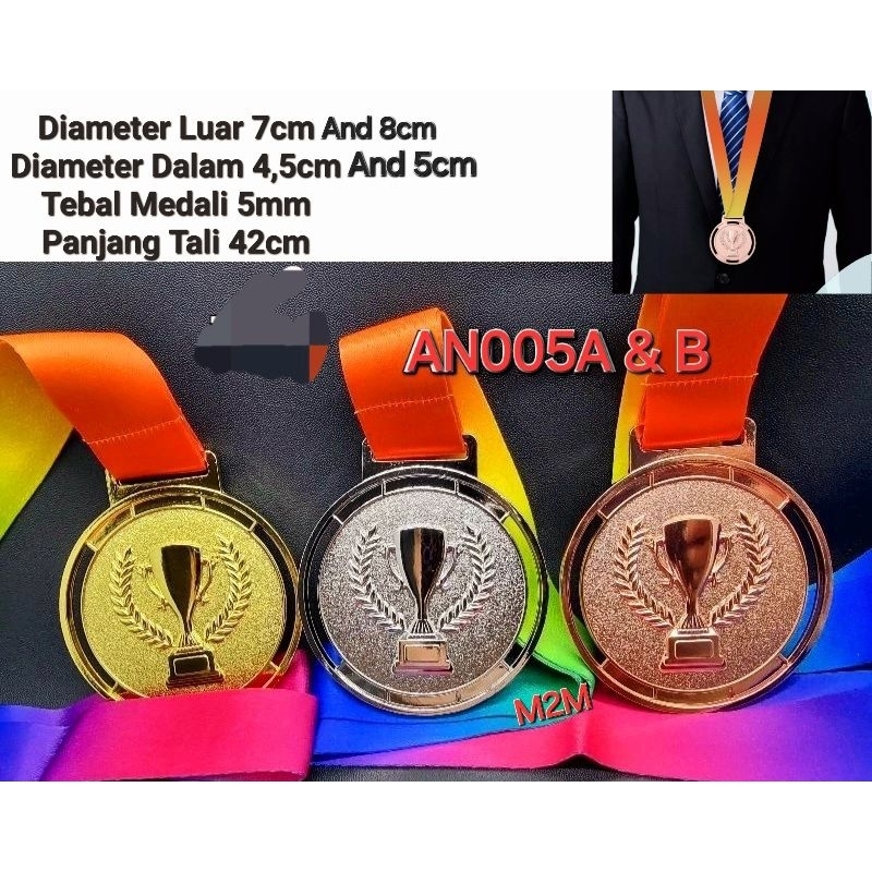 Jual MEDALI PIALA/MEDALI JUARA TALI RAINBOW # AN 005A&005B # | Shopee Indonesia