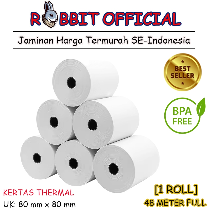 Jual KERTAS THERMAL 80x80 mm / KERTAS STRUK KASIR / KERTAS KASIR ROLL ...