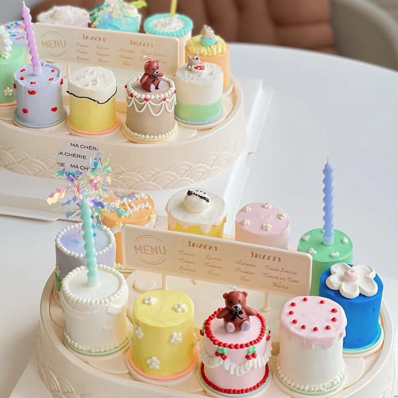 Jual cake conveyor table, korean rotary mini cake display / meja putar ...