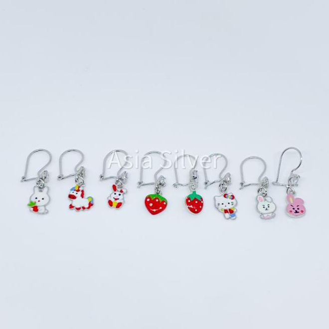 Jual Anting Kait Anak Karakter Asli Perak Silver 925 Lapis Emas Putih Aneka Model Terbaru ...
