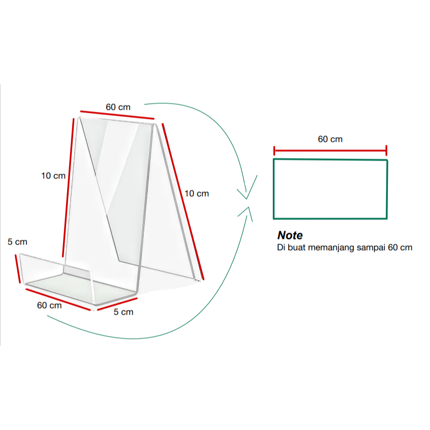 Jual Display Akrilik | Akrilik Standing custom | Uk 60 x 10 cm | Shopee ...