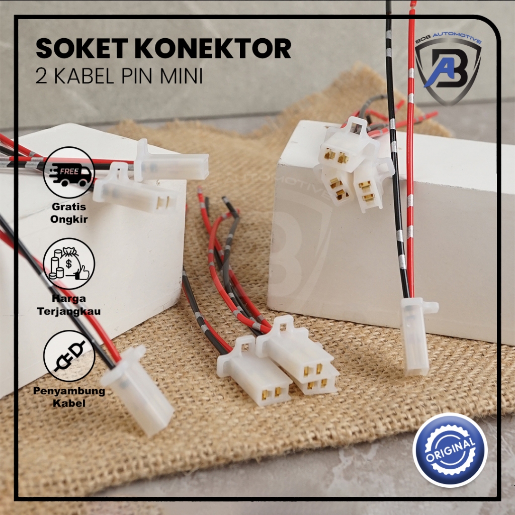 Jual Soket Sambung 2 Pin Kecil / Mini Socket Sambungan Kabel Konektor ...