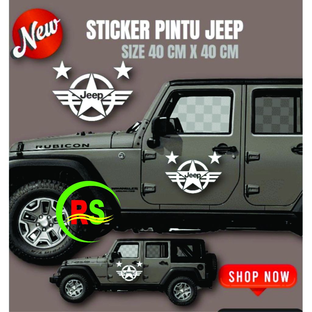 Jual Sticker Pintu Mobil Jeep Jip Sticker Bintang Jeep Jip sticker ...