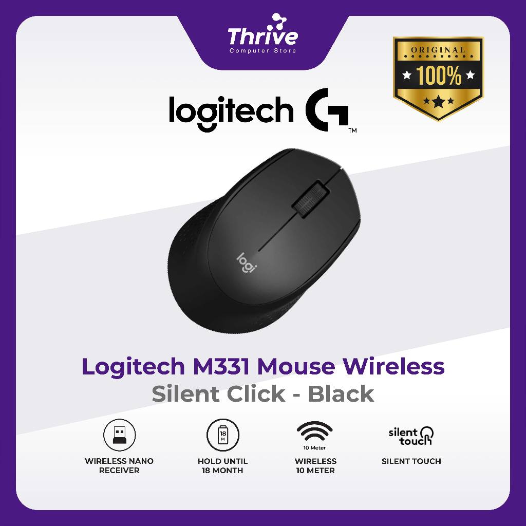 Jual Mouse Logitech M331 - Mouse Wireless Silent Click - Black | Shopee ...