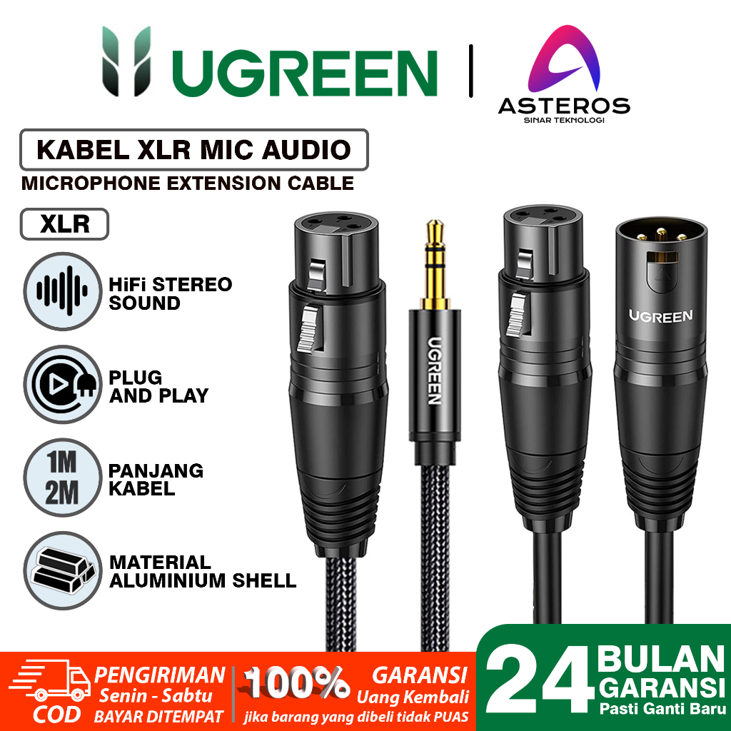 Jual UGREEN Kabel Microphone XLR Hifi Female To Jack 3.5mm Male Kabel ...