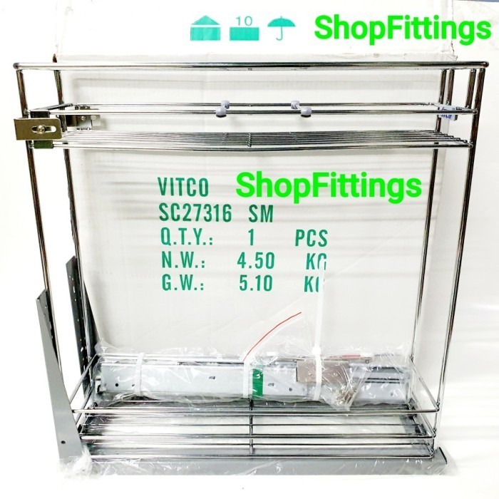 Jual VITCO SC 27316 SM Rak Dapur Chrome Botol 2 Susun Soft Close Plus ...