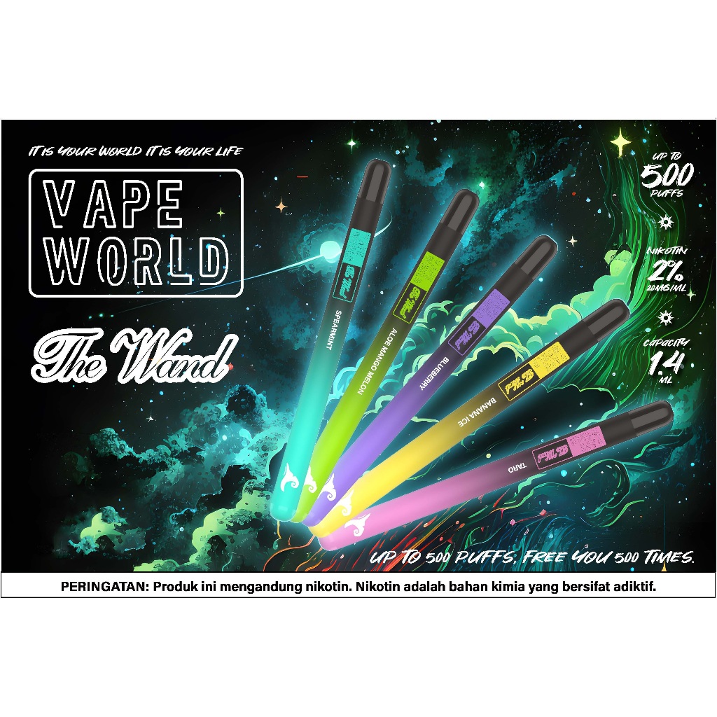 Jual Vape World The Wand E-cigarettes Disposable Vape/Pods | Shopee ...