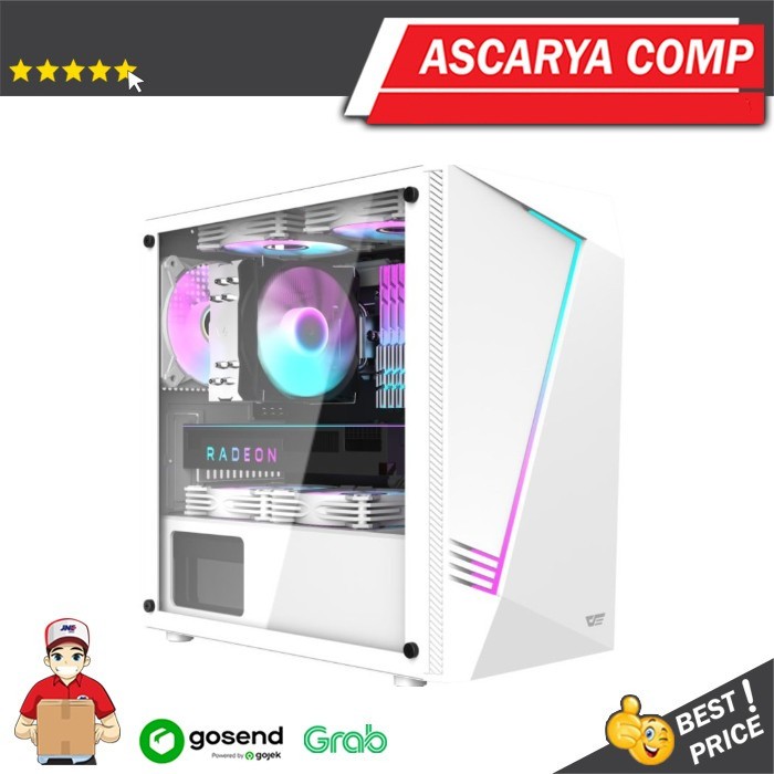 Jual Casing Aigo DarkFlash AL390 - mATX Include 1 Fan RGB - White ...