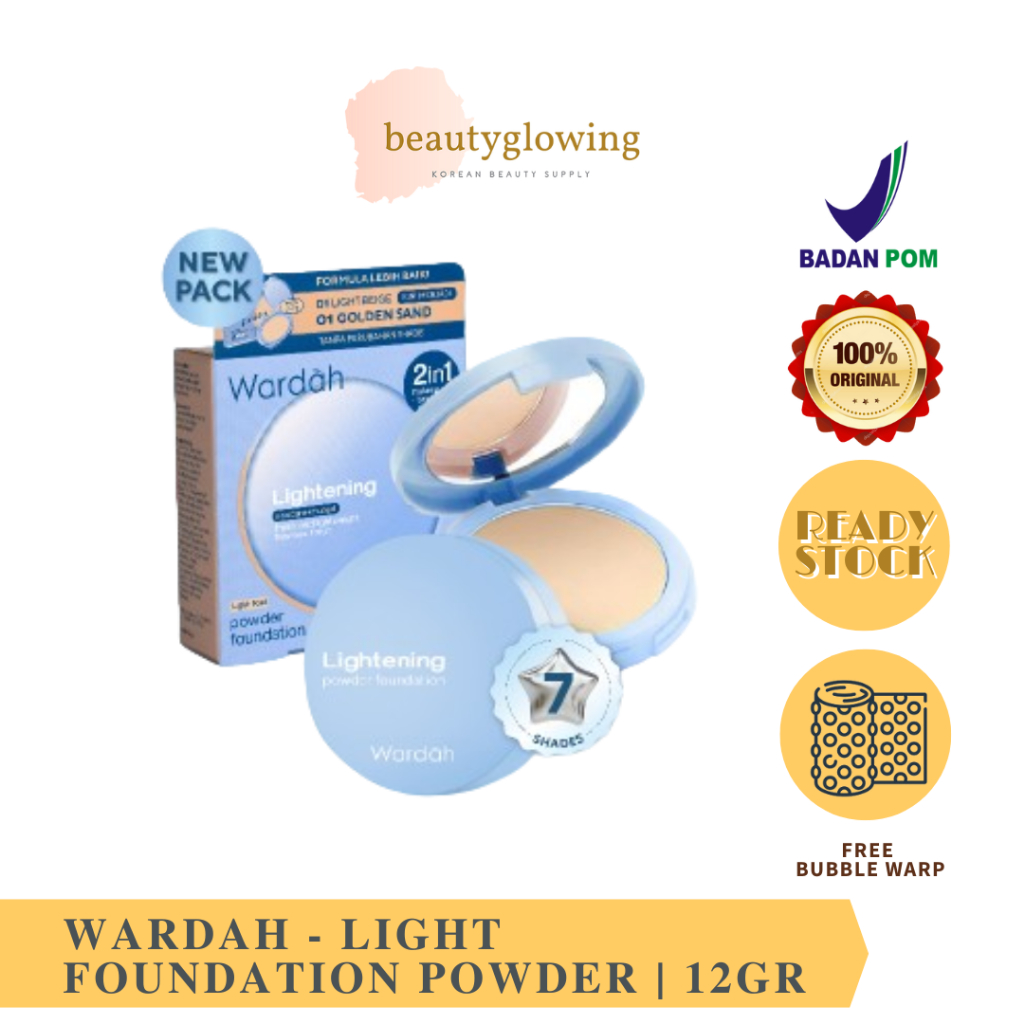 Jual Wardah Lightening Powder Foundation 12 g | 01 GOLDEN SAND 02 PINK ...