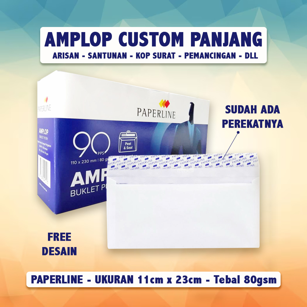 Jual amplop custom / amplop kop surat / amplop arisan, ukuran panjang ...