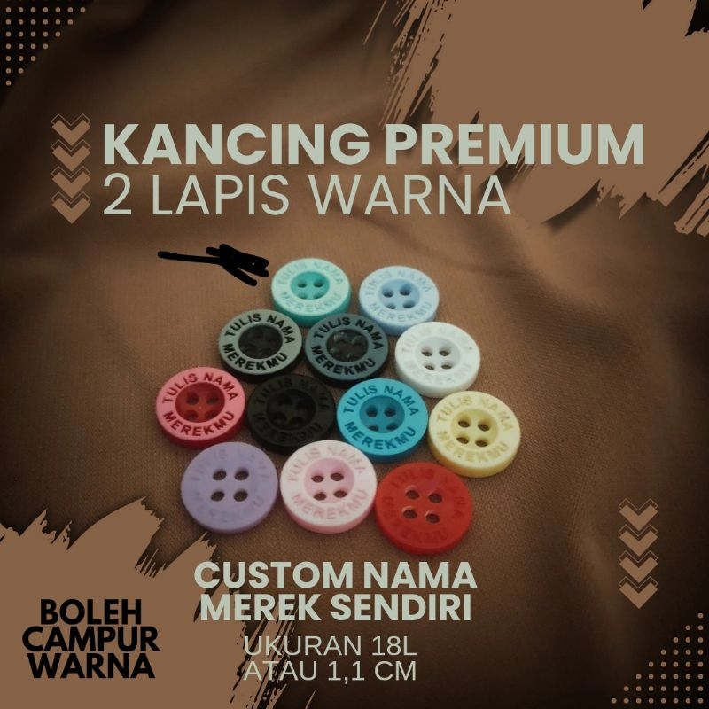 Jual Kancing Baju Kemeja Donat Dua Lapis Warna Custom Merek Merk ...