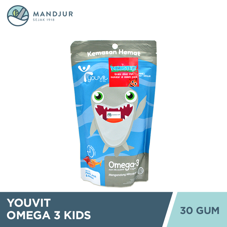 Jual Youvit Omega 3 kids 30 Gummies - Multivitamin Omega 3 Untuk Anak ...