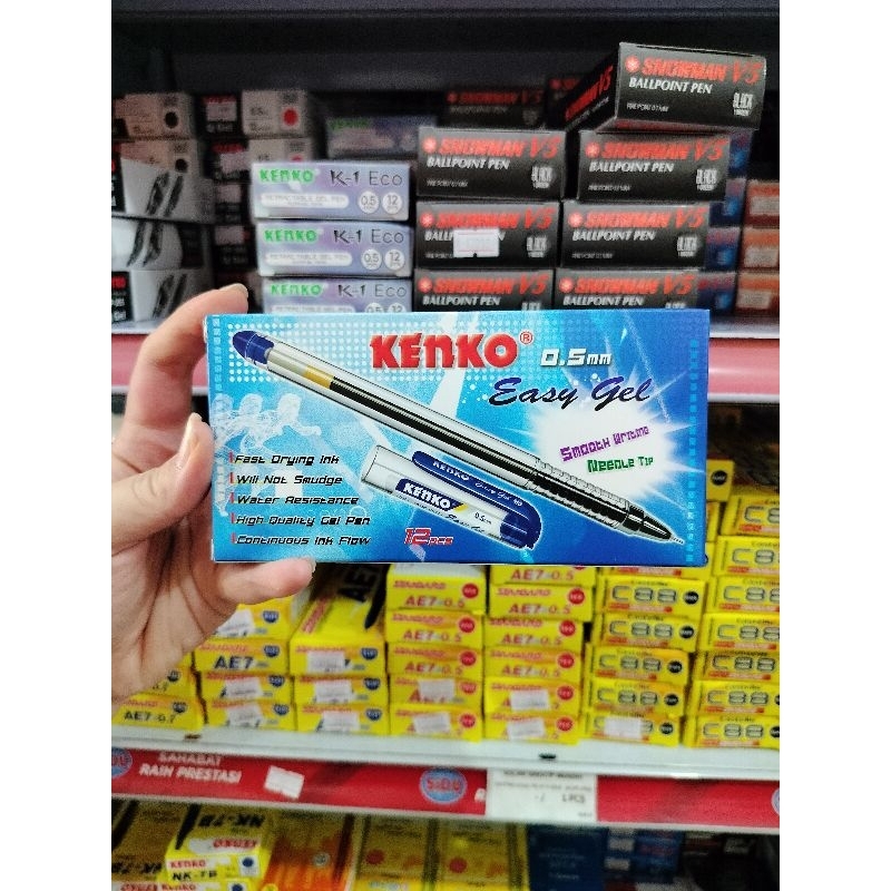 Jual Pena Gel Kenko EasyGell Biru 0.5 isi 12pc | Shopee Indonesia