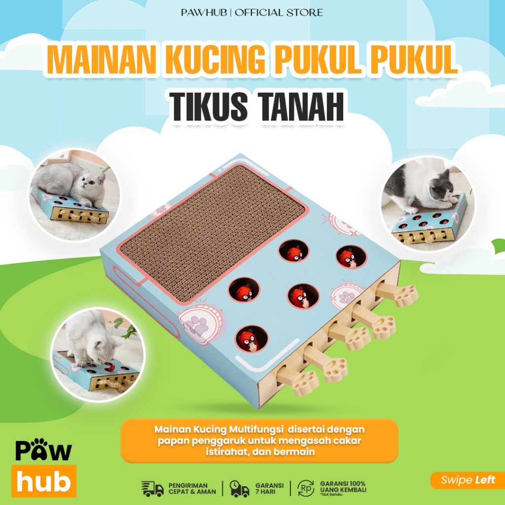 Jual PAWHUB Premium Mainan Kucing Pukul Pukul Tikus Tanah Multifungsi ...