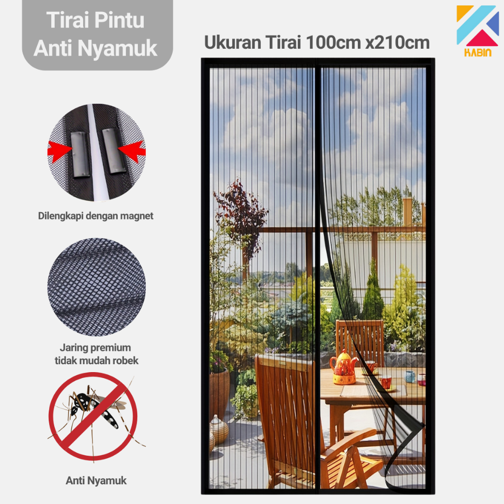 Jual Tirai Magnet Anti Nyamuk Kelambu Magnetic Stripe Screen Door ...