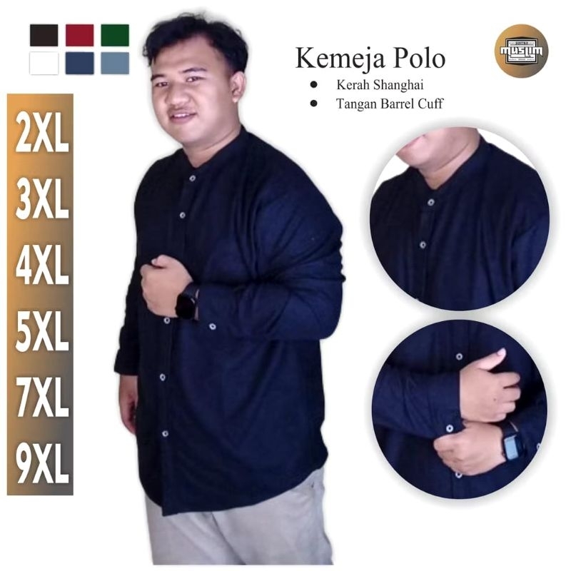 Jual kemeja pique jumbo pria lengan panjang polos terbaru ukuran M L xl xxl xxxl xxxxl xxxxxl ...