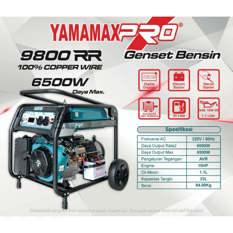 Jual YAMAMAX PRO 9800 RR/9800RR Genset/Generator 4 Tak 6500 Watt AVR ...