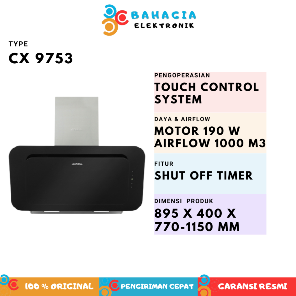 Jual Modena CX 9753 - penghisap asap kompor wall chimney | Shopee Indonesia