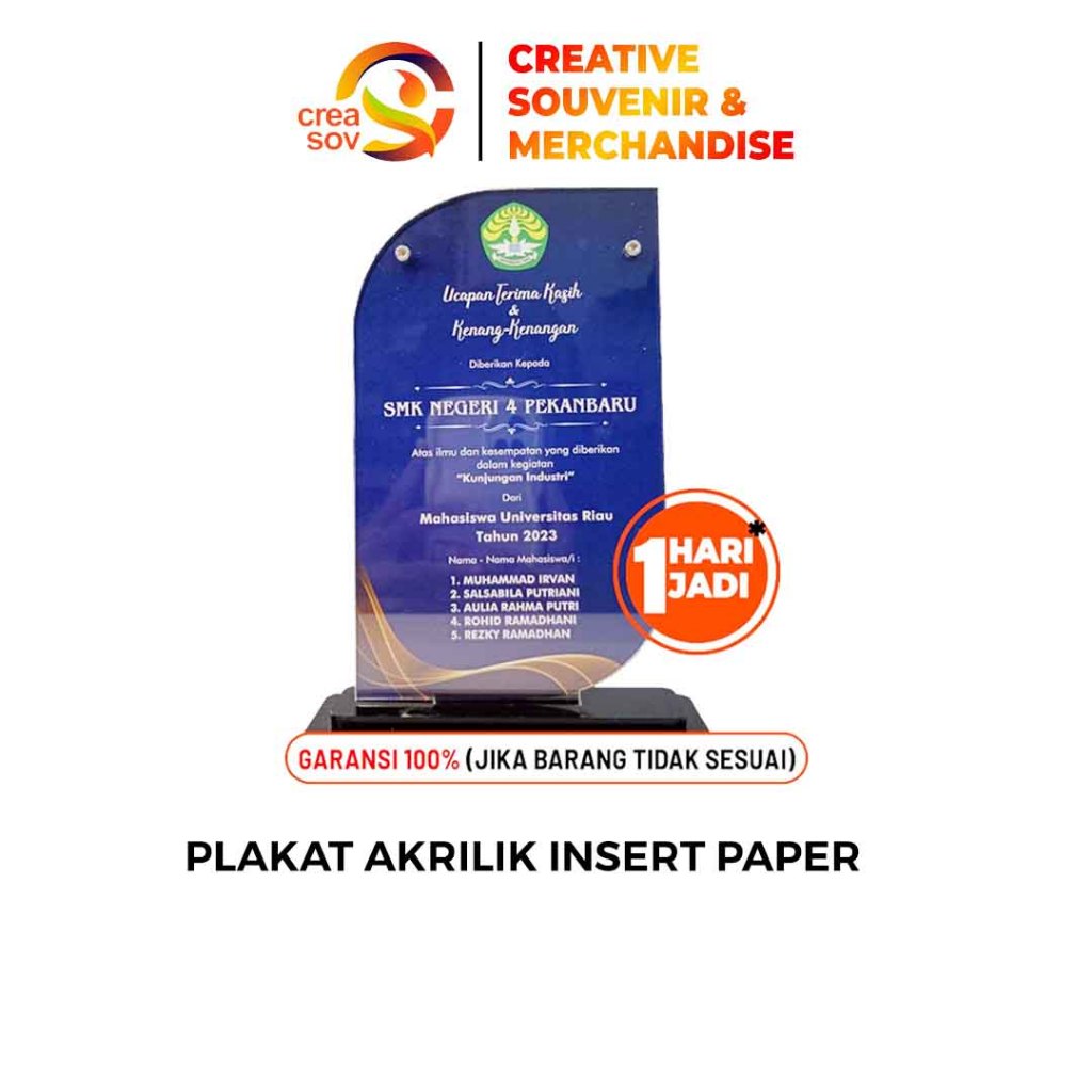 Jual Creasov - Plakat Akrilik Insert Paper Akrilik Vandel Tebal Wisuda ...