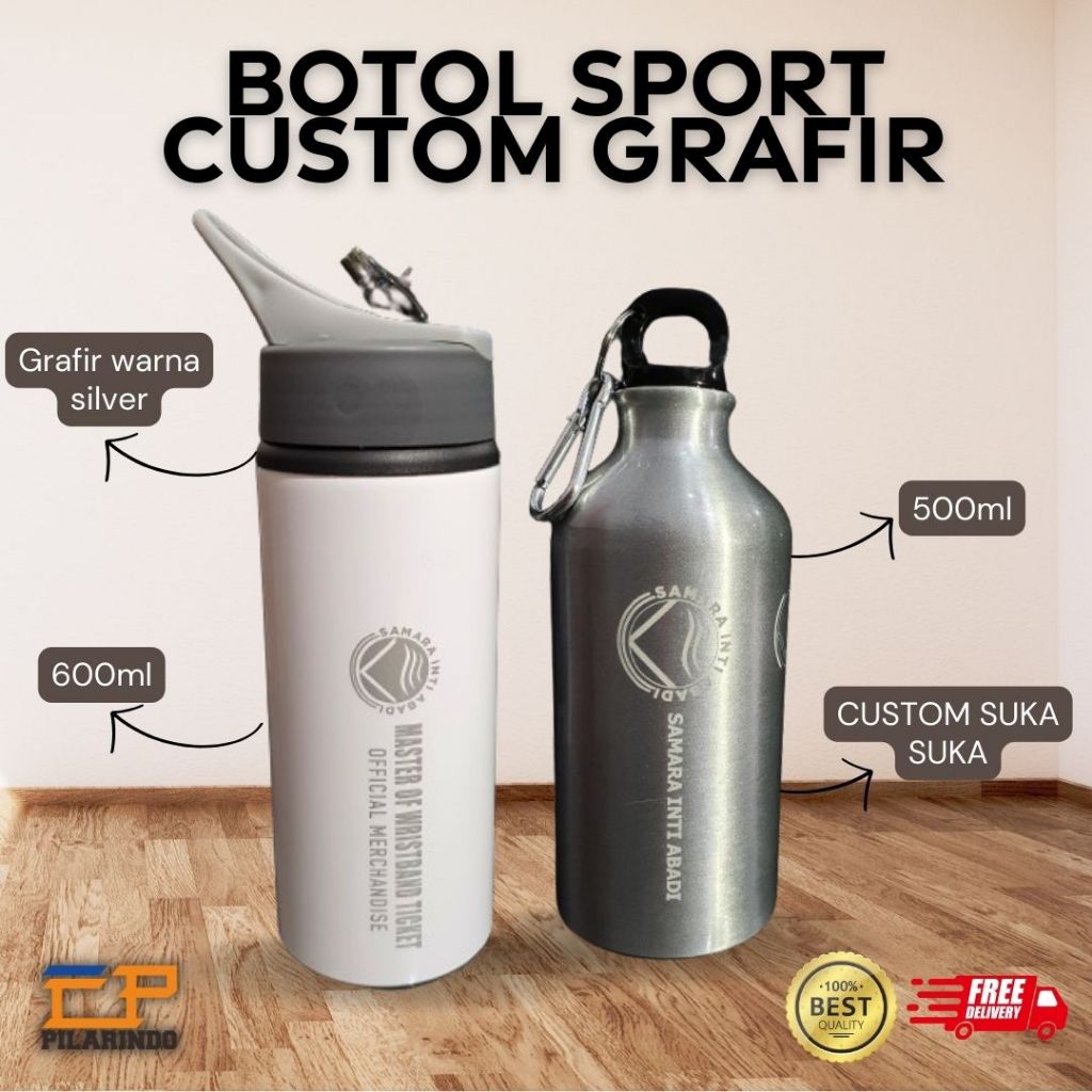 Jual Botol Minum Custom Grafir Tumbler Sport Free | Shopee Indonesia