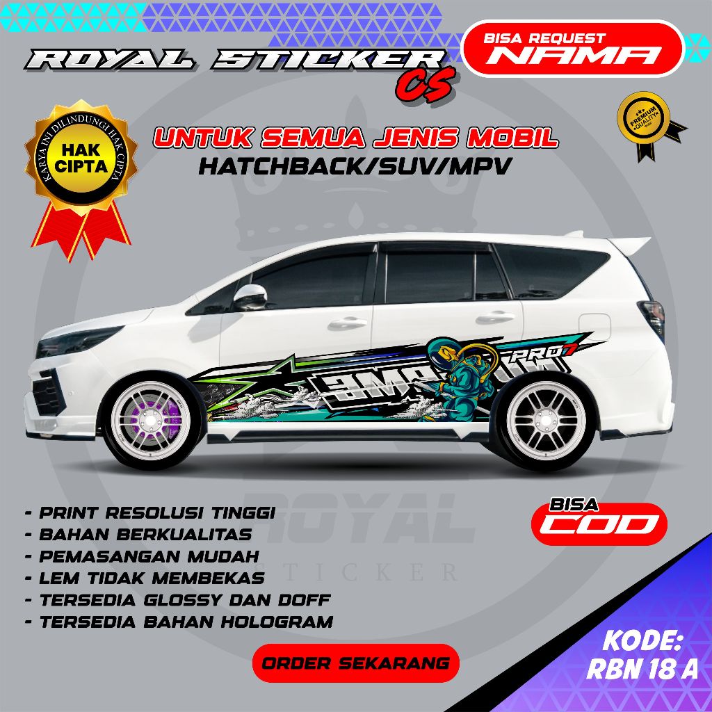 Jual RBN 18-STIKER DECALL DESIGN THAILOOK SEMUA MOBIL INNOVA, FORTUNER ...