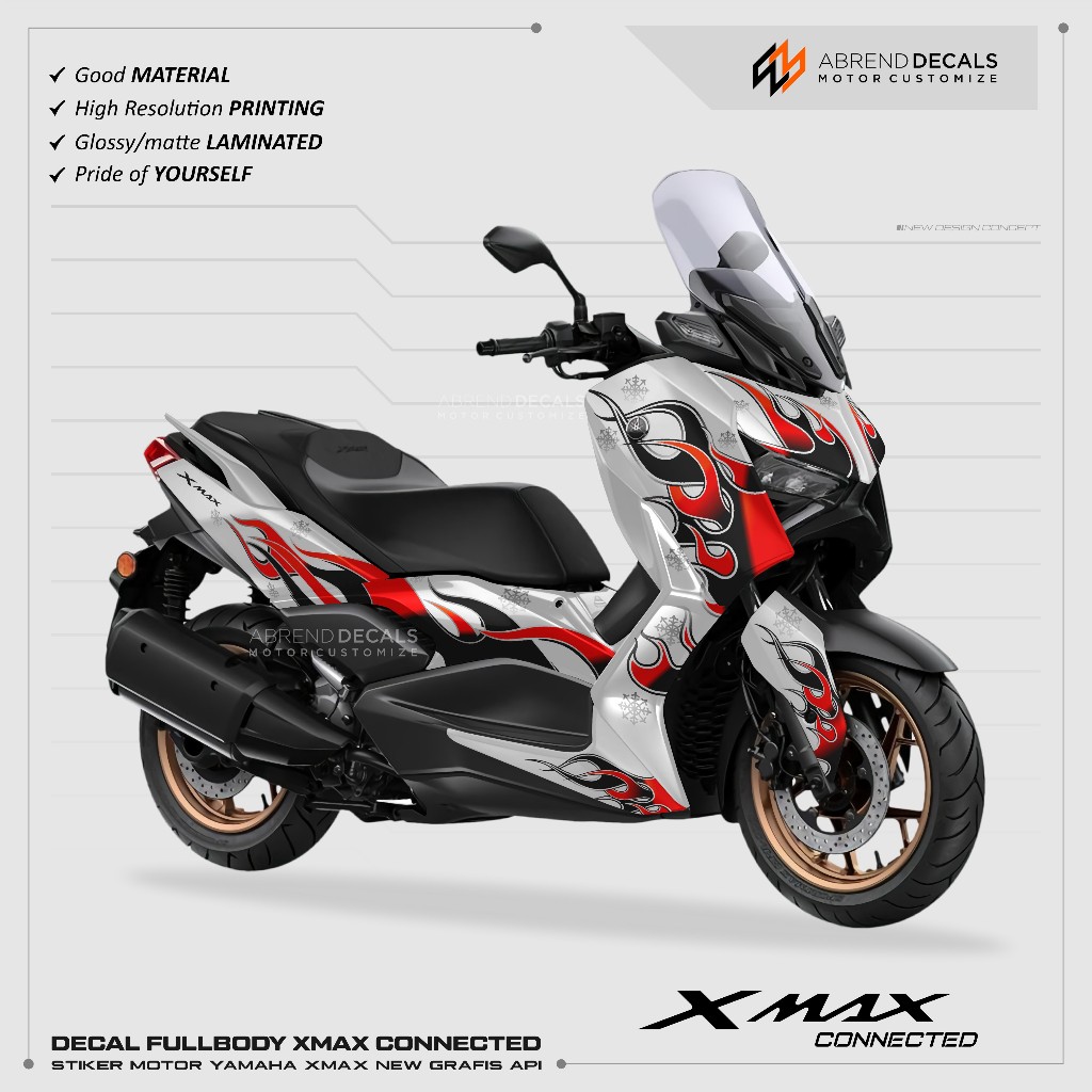 Jual DECAL XMAX NEW CONNECTED API / STIKER MOTOR XMAX 250 GRAFIS API ...
