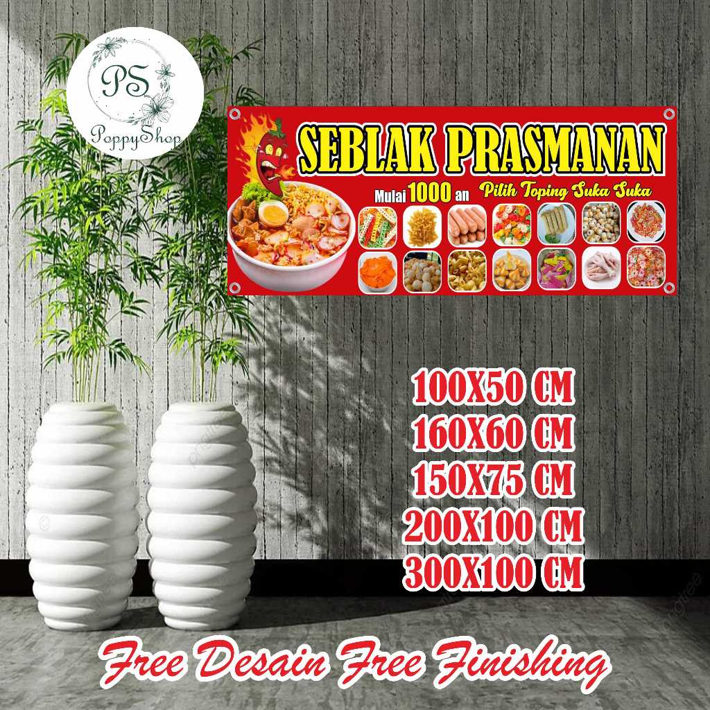 Jual Spanduk Banner 160X60 Seblak Prasmanan Bisa Custom Desain | Shopee ...